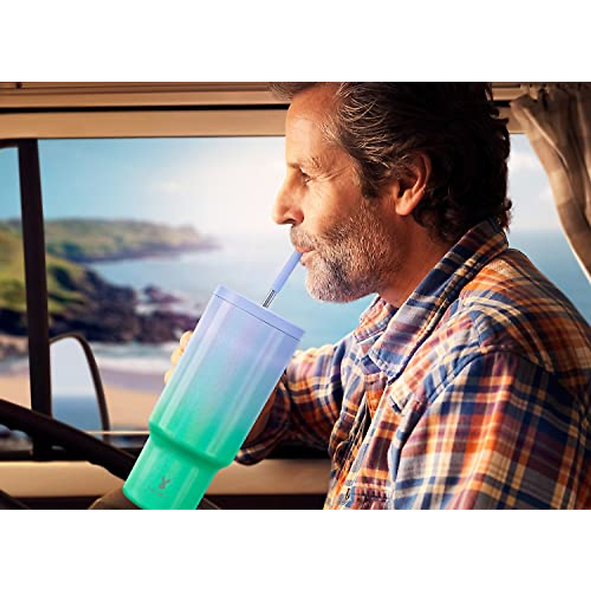 Meoky 40oz Tumbler with Handle, Leak-proof Lid and Straw, Insulated Coffee Mug Stainless Steel Travel Mug, Keeps Cold for 34 Hours or Hot for 10 Hours (Fairyland)