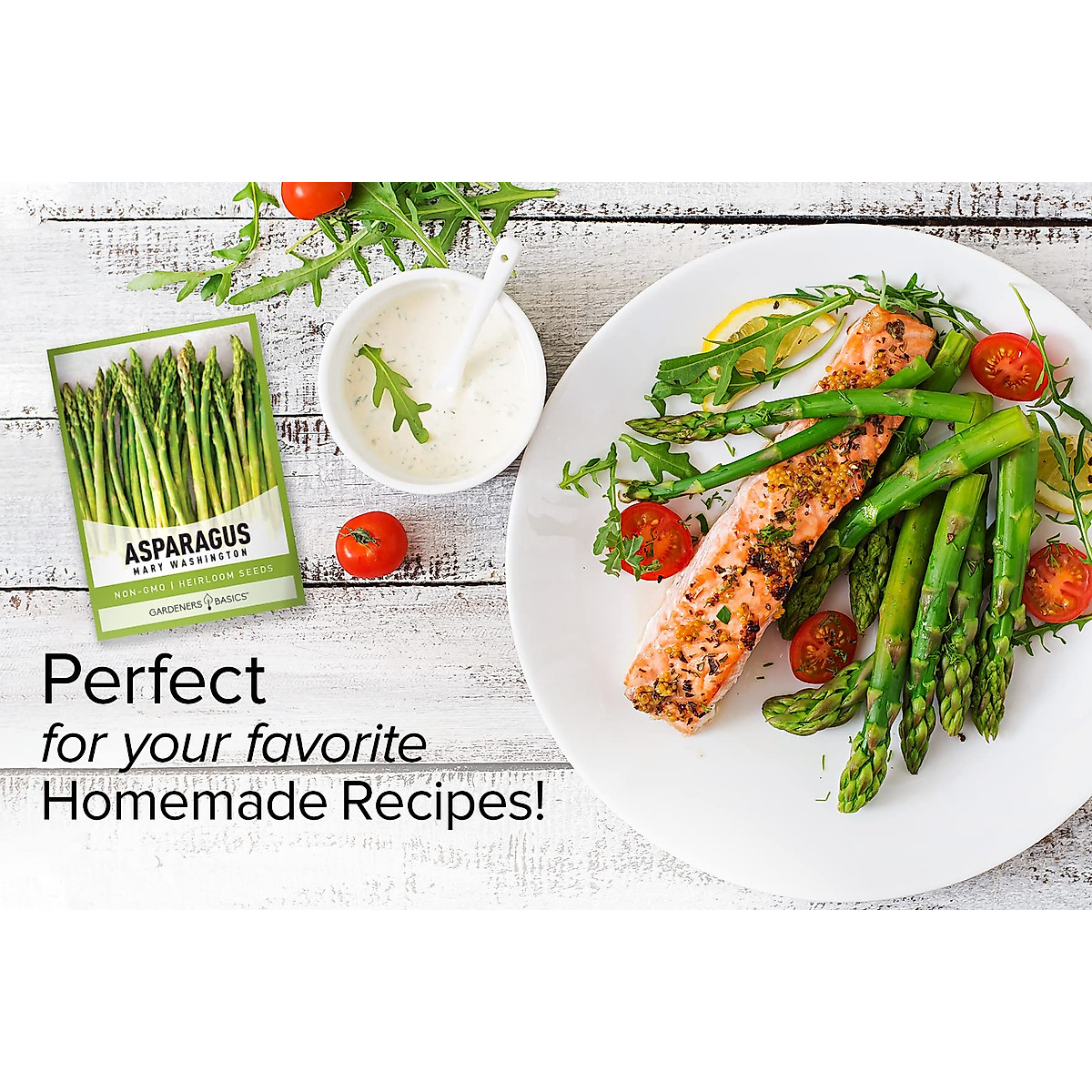 Gardeners Basics, Asparagus Seeds for Planting - Mary Washington Non-GMO Perennial Vegetable Variety- 2 Grams Seeds Great for Spring and Early Summer Gardens