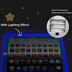 Wenbeier Kids Tablet Learning Pad Toddler Tablet with ABC Word Song Music Number Electronic Interactive Toy for Educational Preschool Boys & Girls 3-8 Years Old