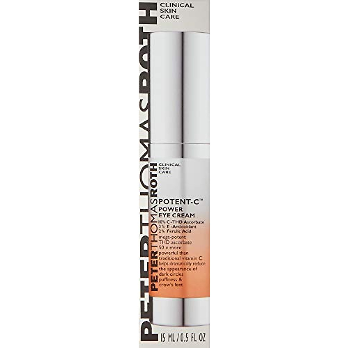 Peter Thomas Roth | Potent-C Power Eye Cream | Brightening Vitamin C Eye Cream for Dark Circles, Puffiness and Crow's Feet, 0.5 Fl Oz