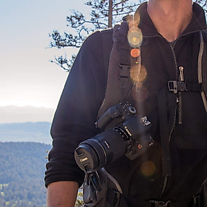 OP/TECH USA Super Classic Strap - UNI Loop - Padded Neoprene Neck Strap with Control-Stretch System and Quick Disconnects (Black) & 1301652 Reporter/Backpack - System Connectors, black
