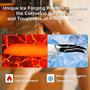 Santoku Knife Ultra Sharp Kitchen Chef Knife Set, Professional Japanese Knife Made of German High Carbon Steel ,7-Inch chopping Knife with Finger Guard, Ergonomic Handle, Comes with Gift Box (2PCS)