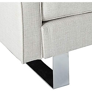 Christopher Knight Home Phelps Modern Fabric Chaise Loveseat, Beige, Silver