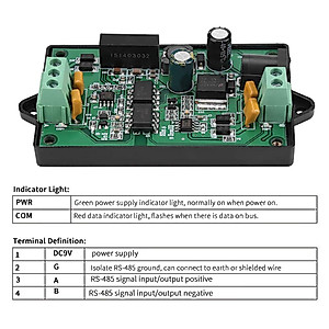 RS485 Repeater, Electrical Isolation Amplifier Isolated Distance Extender 1pc Industrial Grade