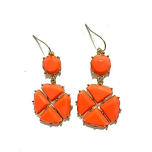 Tangerine orange dainty delicate acrylic cabachon DANGLE EARRING Material Acrylic plastic lucite plexiglass tmcryatal bling