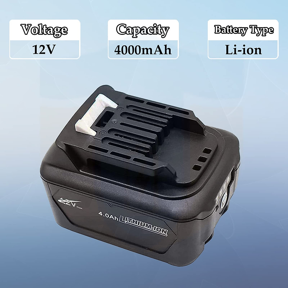 Replacement for Makita Battery 2XBL1041B with Charger DC10WD Compatible with Makita BL1015 BL1016 BL1020B BL1021B BL1040B 10.8V~12V Max 4000mah Li-ion CXT Battery 197394-3 197402-0 197393-5 197396-9