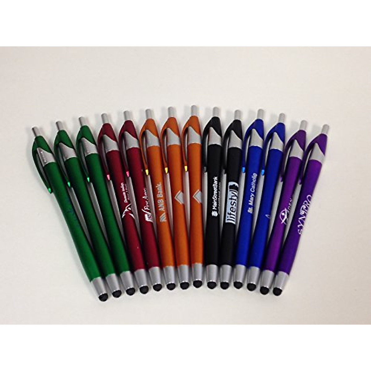 14 Lot Misprint Ink Pens with Soft Tip Touch Screen Stylus, Thin Assorted Barrel