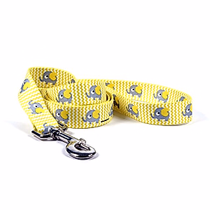 Yellow Dog Design Yellow Elephants Dog Leash-Size Large-1 Inch Wide and 5 feet (60 inches) Long