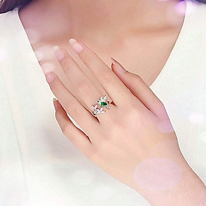 shiYsRL Exquisite Jewelry Ring Love Rings Elegant Cubic Zirconia Flower Bird Open Ring Women Party Wedding Jewelry Gift Wedding Band Best Gifts for Love with Valentine's Day - One Size