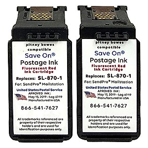 Save On Postage Ink Compatible SL-870-1 Red Ink Cartridge for New SendPro Mailstation (CSD1) Compatible (2)