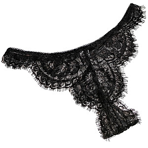 Lilosy Women Sexy Underwire Push Up Sheer Garter Belt Lingerie Set Floral Lace See Through Bra and Panty 3 Piece Eyelash Halter Black Medium