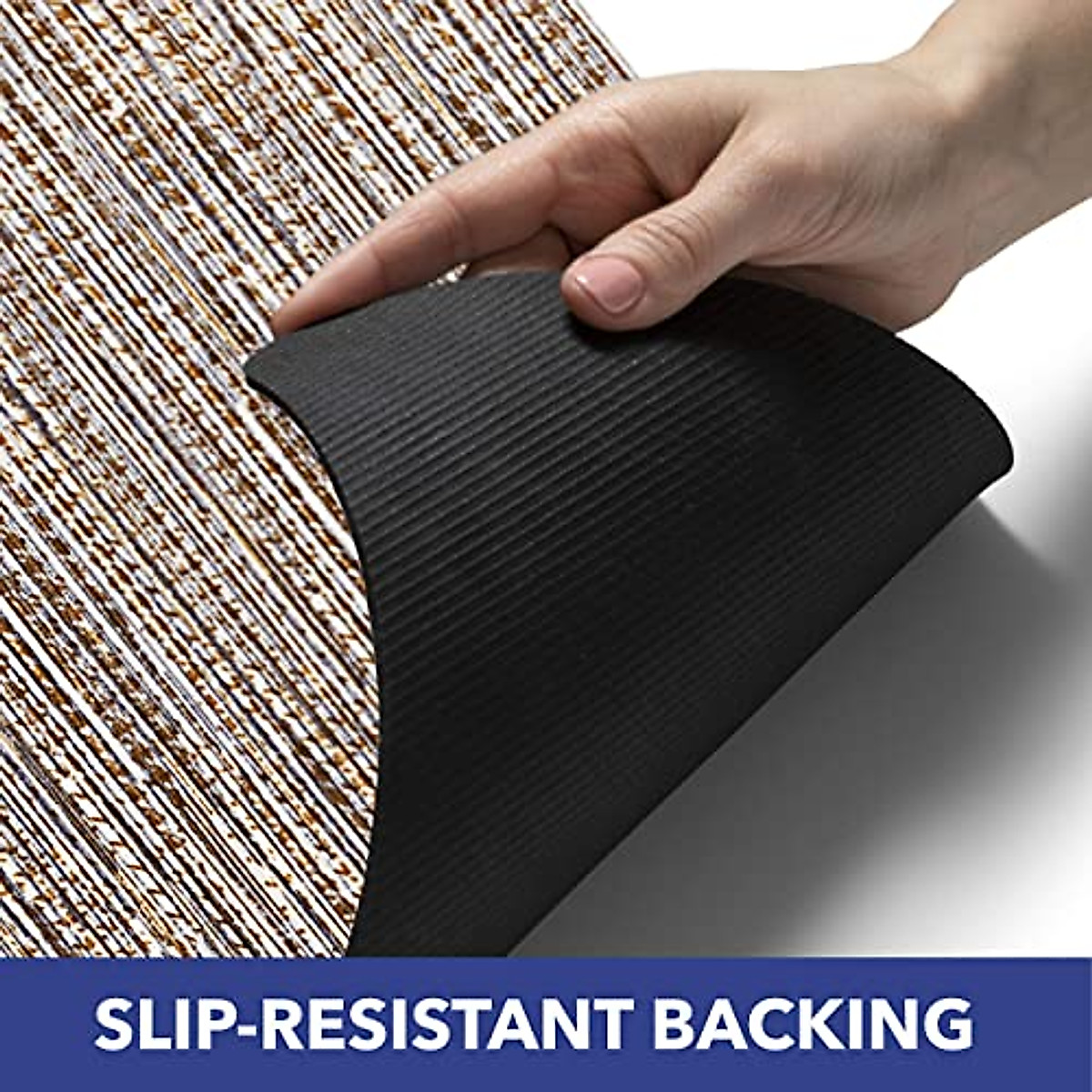 SoHome Ultra Thin Indoor Door Mat Kitchen Mat, Low Profile Stain Resistant Nonslip Design, Machine Washable, 24" x 35", Gray Gold