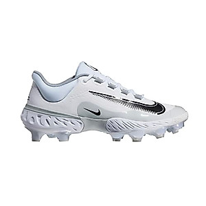 Nike Alpha Huarache Elite 4 Low MCS FD6255-100 White-Grey-Black Men's Baseball Cleats 11.5 US