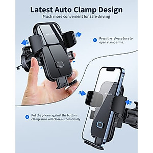 Miracase Phone Mount for Car Vent, Universal Car Phone Holder Mount [Upgraded Vent Clip Never Fall Off] Hands Free Air Vent Cell Phone Holder for Car Cradle in Vehicle Compatible with All Phones