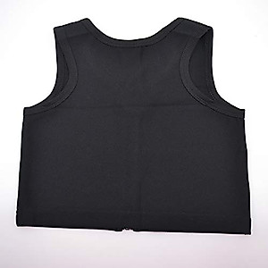 BaronHong Tomboy Trans Lesbian Middle Zipper Mesh Chest Binder Corset Plus Size Short Tank Top(Black,M)
