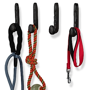 Rustic State Puntal Wall Mount Cast Iron Hooks Coat Towel Bag Hat Hanger Multiuse Entryway Railroad Spike Rack Black Set of 4