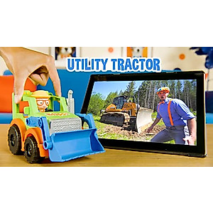 Blippi Tractor - Fun Vehicle with Freewheeling Features Including 3-inch Farmer Figure - Educational Vehicles for Toddlers and Young Kids