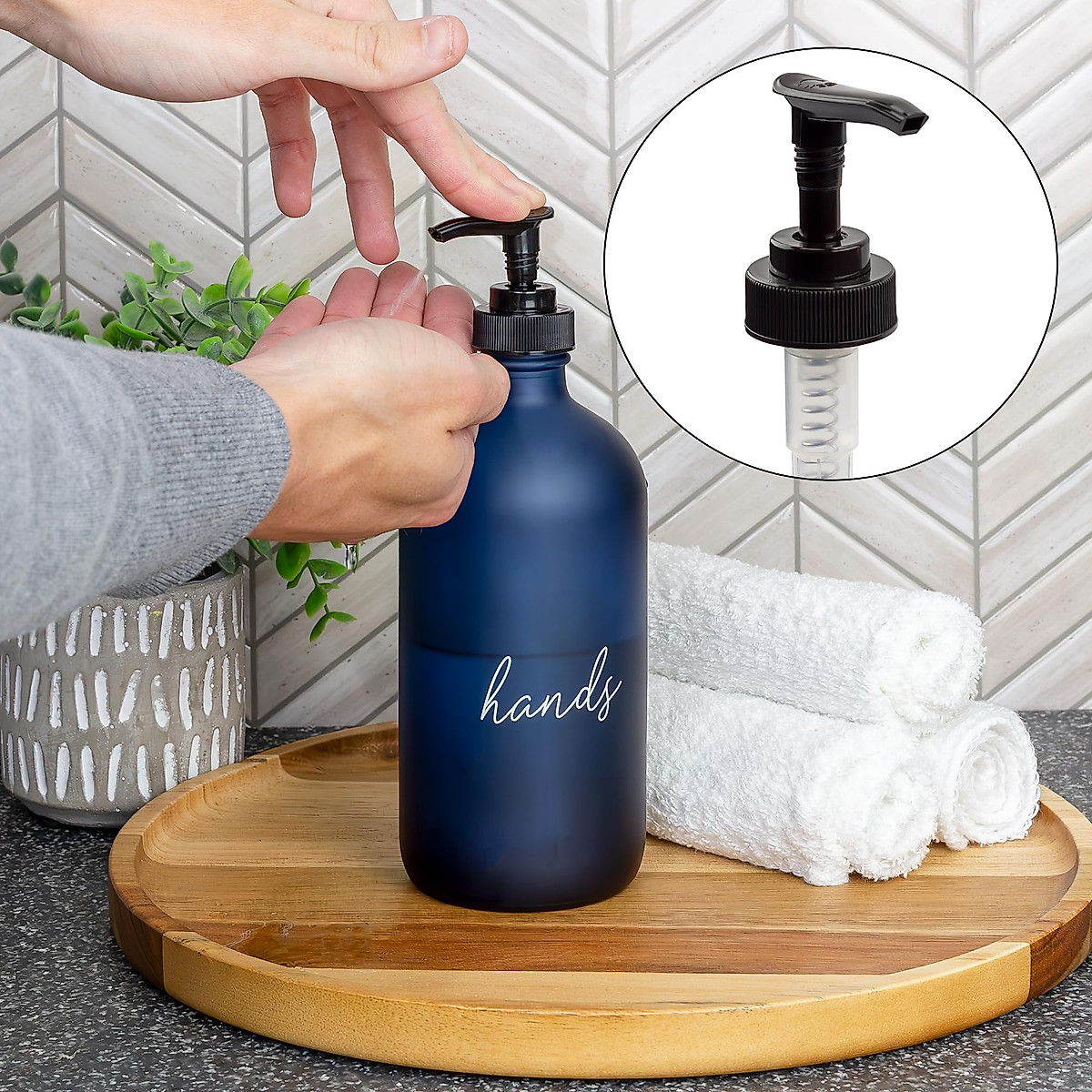 Cornucopia Brands 28-400 Replacement Pumps for Soap Dispensers/Lotion Bottles (6-Pack); Plastic Standard Size Replacement Pump Parts w/ 9-Inch Dip Tubes