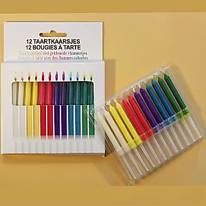 Dabria Birthday Candles 12 Colored Flame Candles Gift Candles Creative Candles Candles for Cake Digital Candle