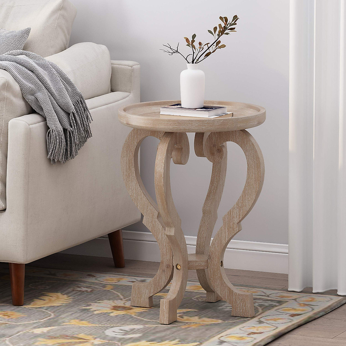 Christopher Knight Home Eleanor French Country Accent Table with Round Top, Natural