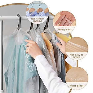 12 Pack Plastic Dry Cleaner Bags 60x150 cm Hanging Clothing Covers Clear Garment Bags Hanging Dust-proof Clothing Protector Covers for Dry Cleaner Home Storage Travel