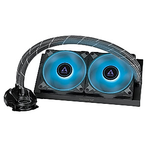 ARCTIC Liquid Freezer II 240 RGB (incl. Controller) - Multi-Compatible All-in-one CPU AIO Water Cooler with RGB, Intel & AMD Compatible, PWM-Controlled Pump, 200-1800 RPM, LGA1700 Compatible - Black
