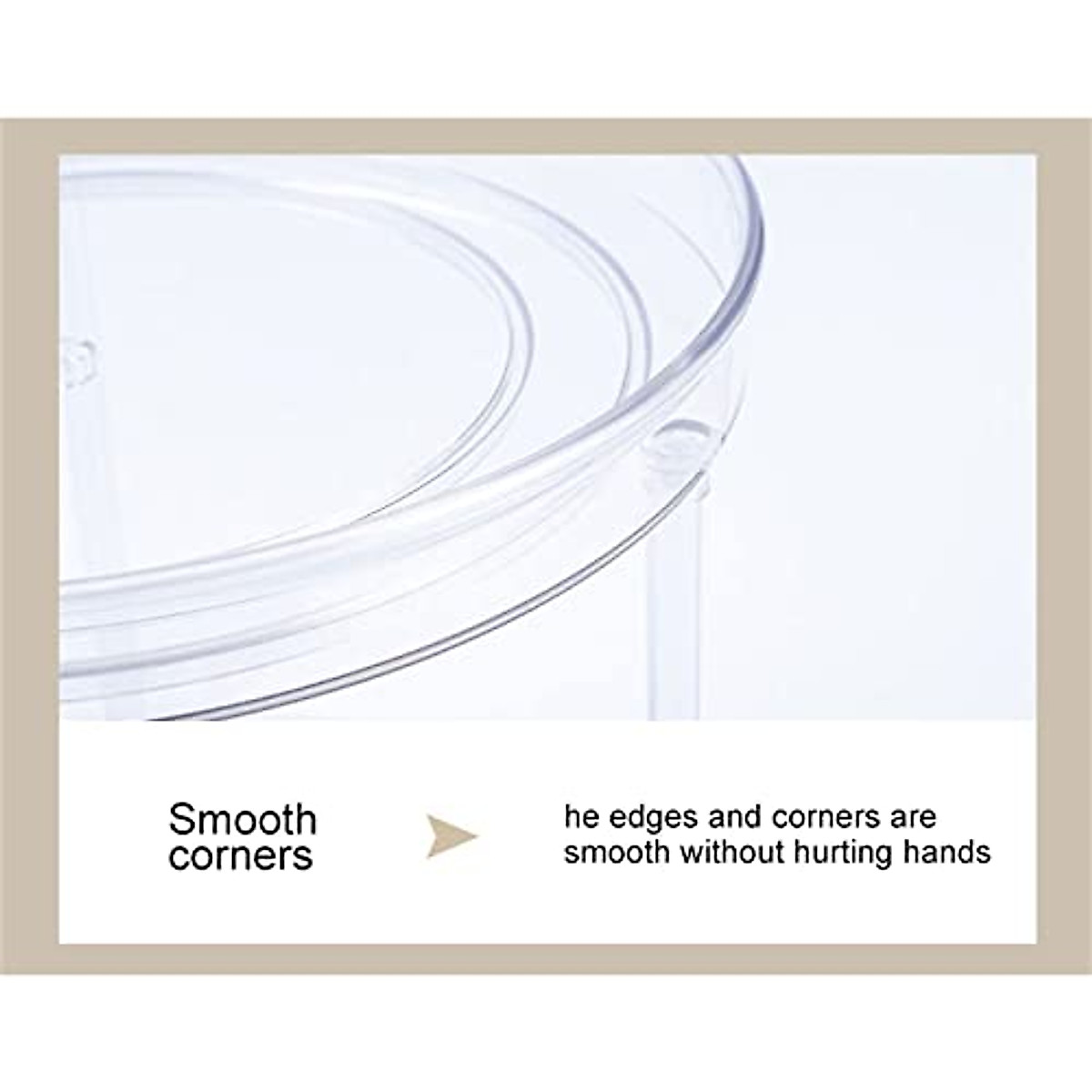 Lazy Susan Organizer for Cabinet, Clear Turntable Organizer, Rotating Spice Rack Kitchen Storage Cosmetic Makeup Organizers for Pantry, Countertop, Fridge, Shelf, Vanity, Bathroom (Single Tier, L)