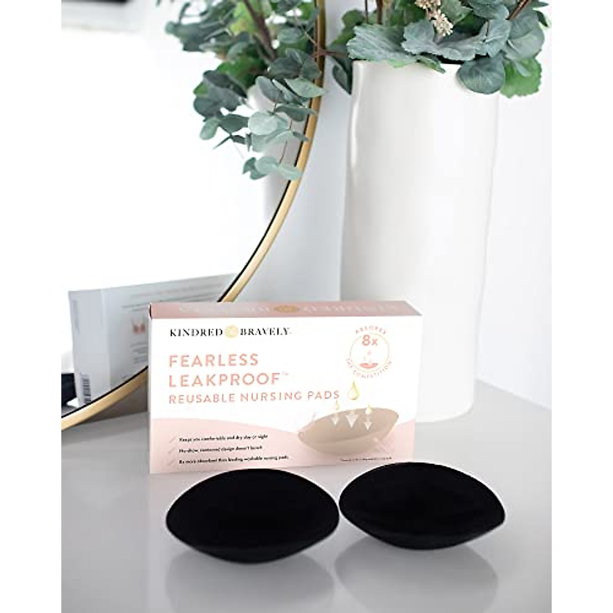 Kindred Bravely Fearless Leakproof Reusable Breast Pads | Ultra Absorbent Washable Nursing Pads 4 Pack