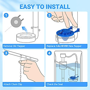 Universal Toilet Flapper Replacement 2 Inch - Compatible with Most American Standard Kohler Fluidmaster Toto Gerber Toilets Tank Water Saving Rubber Flush Valve Flapper with Stainless Chain Blue 1Pack