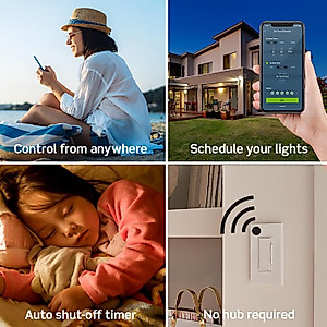 Leviton D215S-1BW Decora Smart Wi-Fi, No Hub Required (2nd Gen) 15A Light Switch