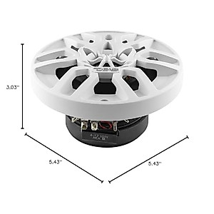 DS18 MP4/WH White Marine Speaker - 4", 2-Way, 150W Max, 100% UV Stable, IPX5 Marine, 4 Ohms - for All Elements, UTV, ATV & Jeeps (2 Speakers)
