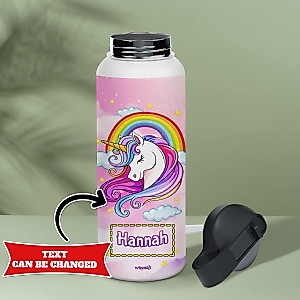 winorax Personalized Unicorn Water Bottle For Kids Women Girls Teen Magical Unicorns Stainless Steel Sports Bottles Birthday Christmas Back To School Gifts Custom Travel Cup with Name