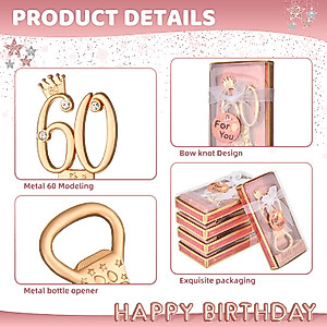 24 boxes of rose gold themed 60th birthday bottle openers favored for 60th golden wedding party gifts 60th birthday party souvenirs or party decorations (60th)