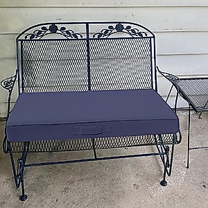 Faible Poisson Outdoor Cushion Covers, 36 x 18 Inch Water Resistant Bench Cushion Cover with Handle and Anti-Slip Straps Replacement Cushions Covers for Patio Backyard Furniture, Dark Blue