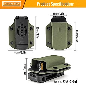 TACTICAL GEEK TX3 Multi-Tool Sheath, Multi Tool Holster, Thickness Adjustable Multi-Tool Holder with Back Clip for Belt, Multi-Tool not Included(Green)