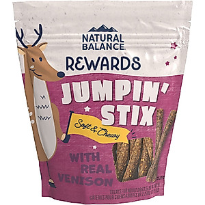 Natural Balance Limited Ingredient Rewards Jumpin' Stix, Grain-Free Dog Treats for Adult Dogs of All Breeds, Venison Recipe, 4 Ounce (Pack of 1)