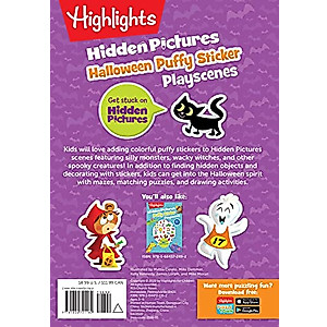 Halloween Hidden Pictures Puffy Sticker Playscenes: Over 50 Reusable Halloween Stickers to Decorate, Find Over 175 Hidden Objects, Solve Mazes and More (Highlights Puffy Sticker Playscenes)