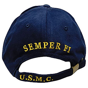 United States Marine Corps Marines Semper Fi U.S.M.C Navy Blue Cotton Adjustable Embroidered Baseball Hat Cap Officially Licensed CP00301