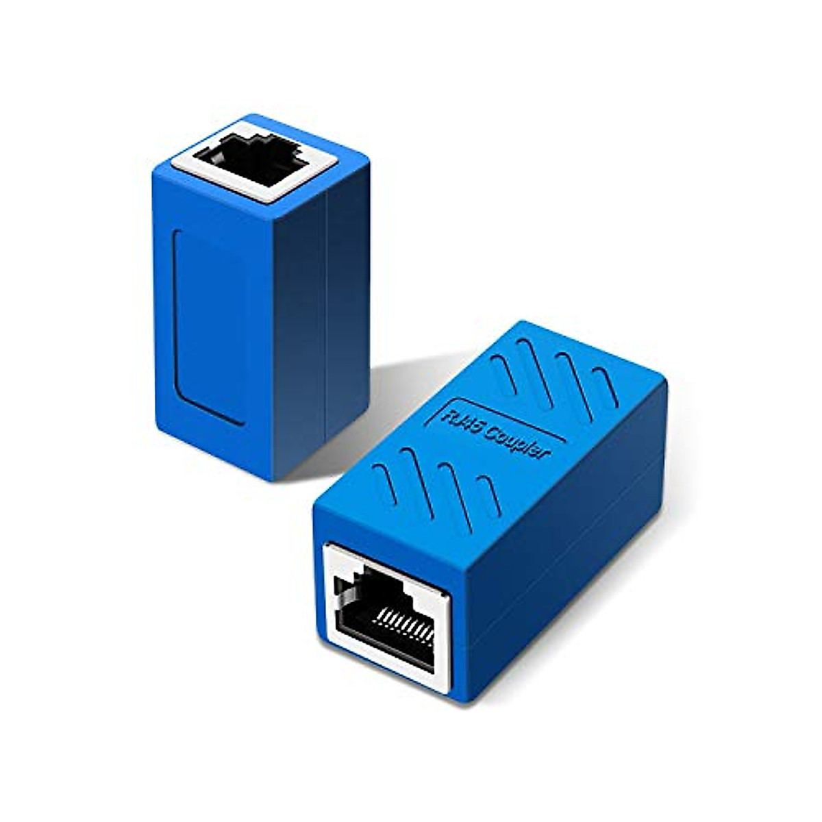 RJ45 Inline Coupler,RJ45 Coupler, for Cat7/Cat6/Cat5e/cat5 Ethernet Cable Extender Connector - Female to Female, Blue 2 Pack