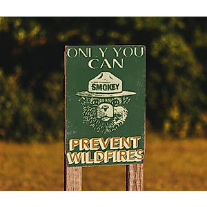Smokey Bear Only You Can Prevent Wildfires Sign Metal Tin Sign Home Outdoor Forest Wildfire Prevent Sign Campaign Fire Awareness Poster 12x8inch