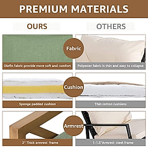 NATURAL EXPRESSIONS Outdoor Patio Rocking Chair, Metal Rocker Chair with 6.5'' Extra Thick Olefin Cushions, Rocking Lawn Chair Rustproof Steel Frame for Backyard,Porch,Poolside