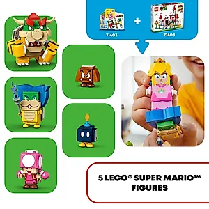 LEGO Super Mario Peach’s Castle Expansion Set 71408, Buildable Game Toy, Gifts for Kids Aged 8 Plus with Time Block plus Bowser and Toadette Figures, to Combine with Starter Course