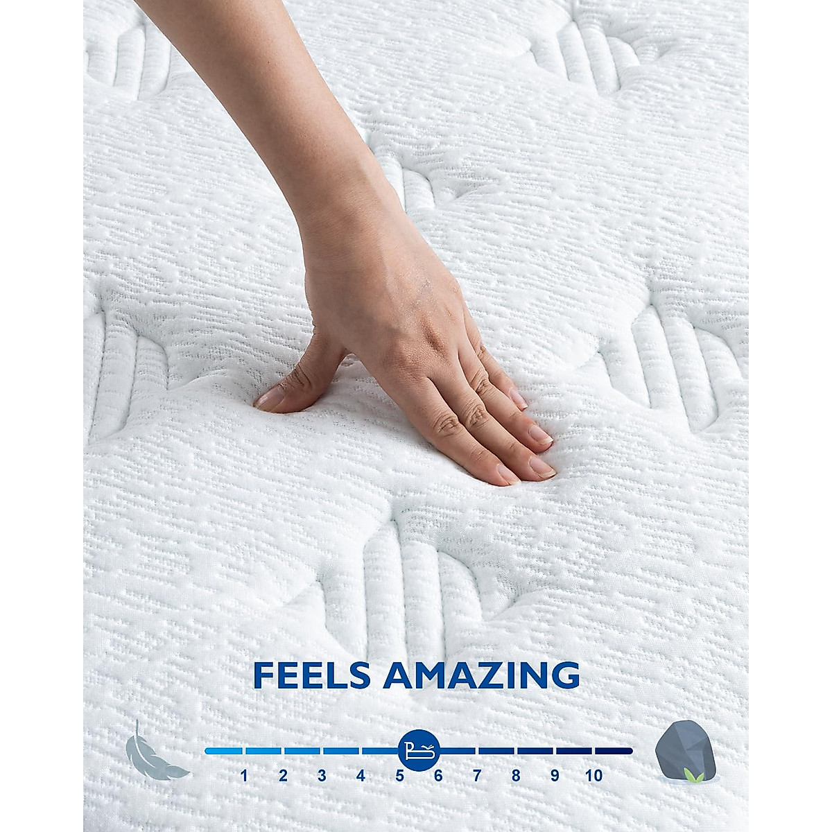 BedStory King Size Mattress - 14 Inch Hybrid King Mattress in a Box - Individual Pocket Springs for Motion Isolation, 76”x80”
