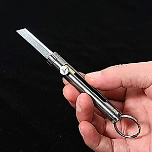 SZHOWORLD Titanium Mini Utility Knife - EDC Pocket Knife, Small Compact Box Cutter with Special High Carbon Alloy Steel, Upgraded Version