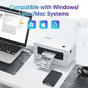 PRT Thermal Shipping Label Printer with Labels - 4x6 Label Printer, Thermal Label Maker, Compatible with Shopify, Ebay, UPS, USPS, FedEx, Amazon & Etsy, Support Multiple Systems
