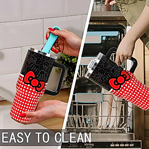 Sunmdecor 40 Oz Tumbler with Handle and Silicone Straws,Coffee Insulated Tumbler with Handle,40oz tumbler with handle