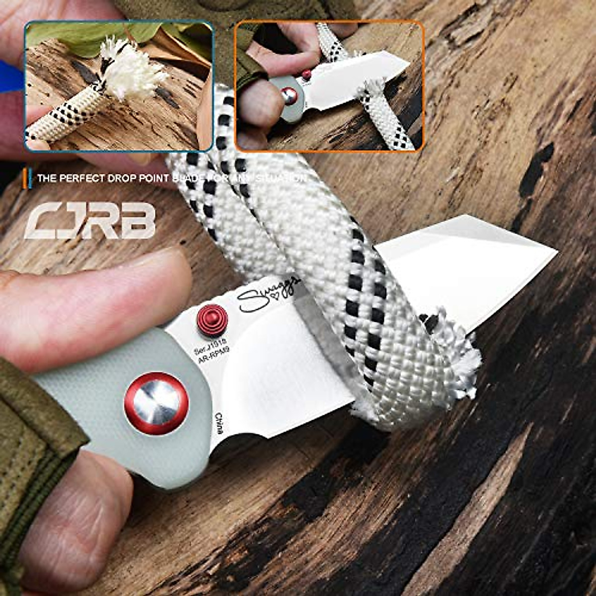 CJRB Folding Knives Maileah (J1918-NTG) AR-RPM9 Powder Steel Balde G10 Tactical Handle Pocket Folding Knife EDC Green