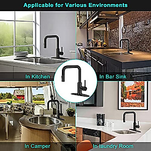 Kitchen Faucet Single Handle Stainless Steel Kitchen Sink Faucet with Pull Out Sprayer Matte Black
