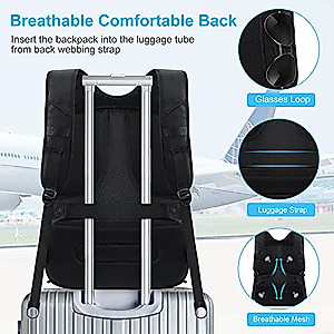 ANKUER Extra Large Travel Backpack for Men Women: 17 in Laptop Backpacks for School, Anti Theft TSA Travel Bag with USB Charging Port, Business Computer Bag (Blue)