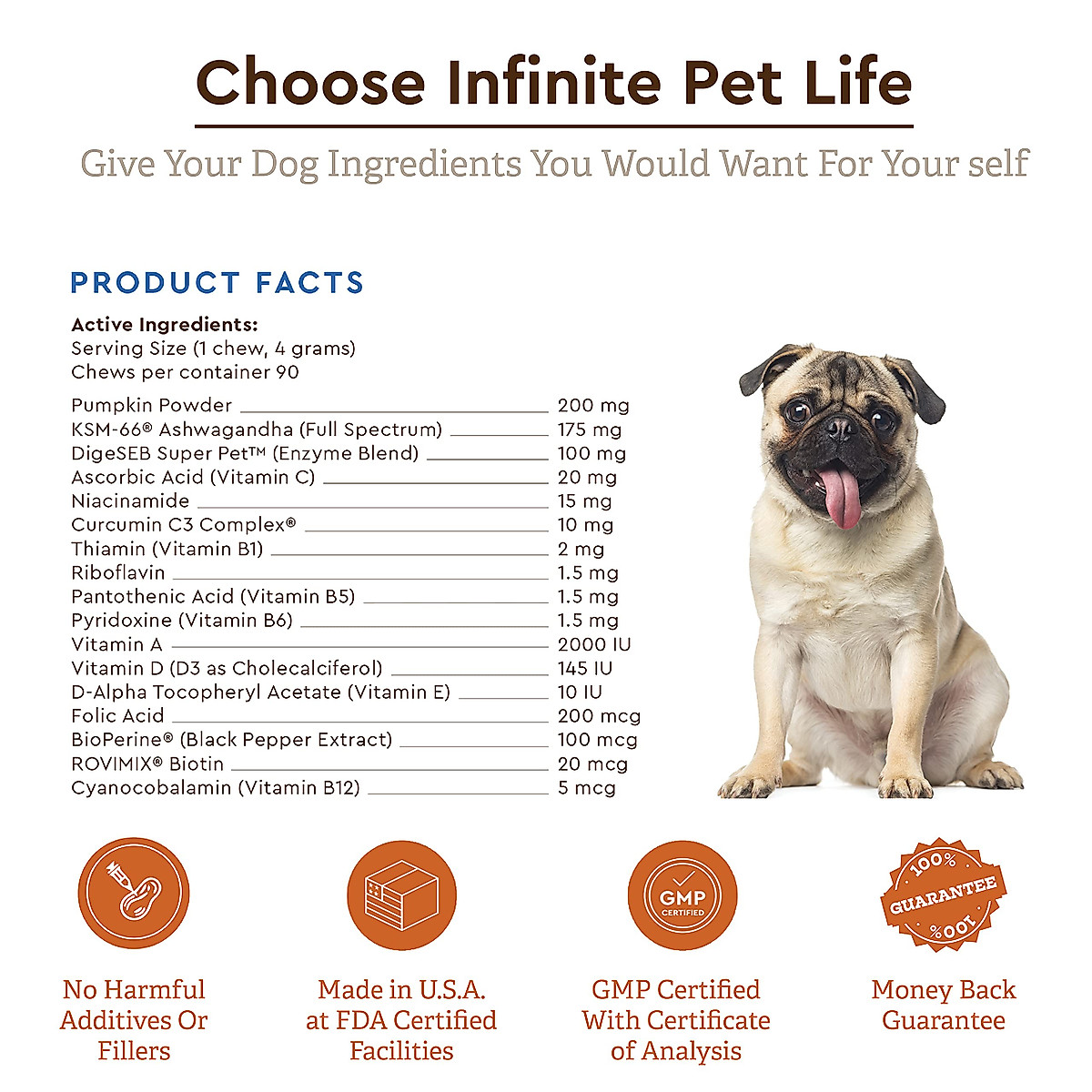 Super Multi-Vitamin Chew with Ashwagandha. Multivitamin for Joint, Skin, Gut, Brain, Bone, Heart & Immune Health - All Natural Ashwagandha, Curcumin, Pumpkin Powder & Vitamin C (90 Chews).